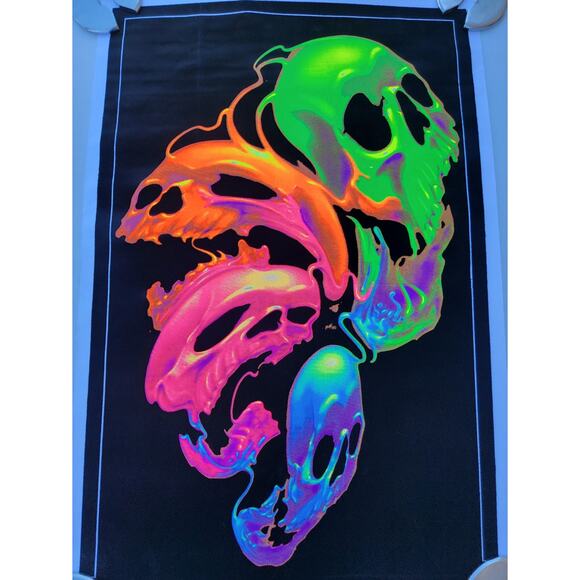 Blacklight | Art | Vintage Liquid Skulls Blacklight Poster New Old Stock | Poshmark